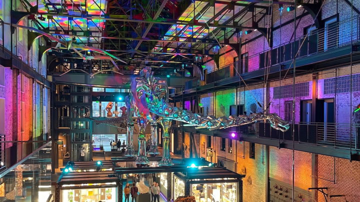 This Savannah Marriott Hotel Has a Life-Size Chrome Dinosaur in the ...